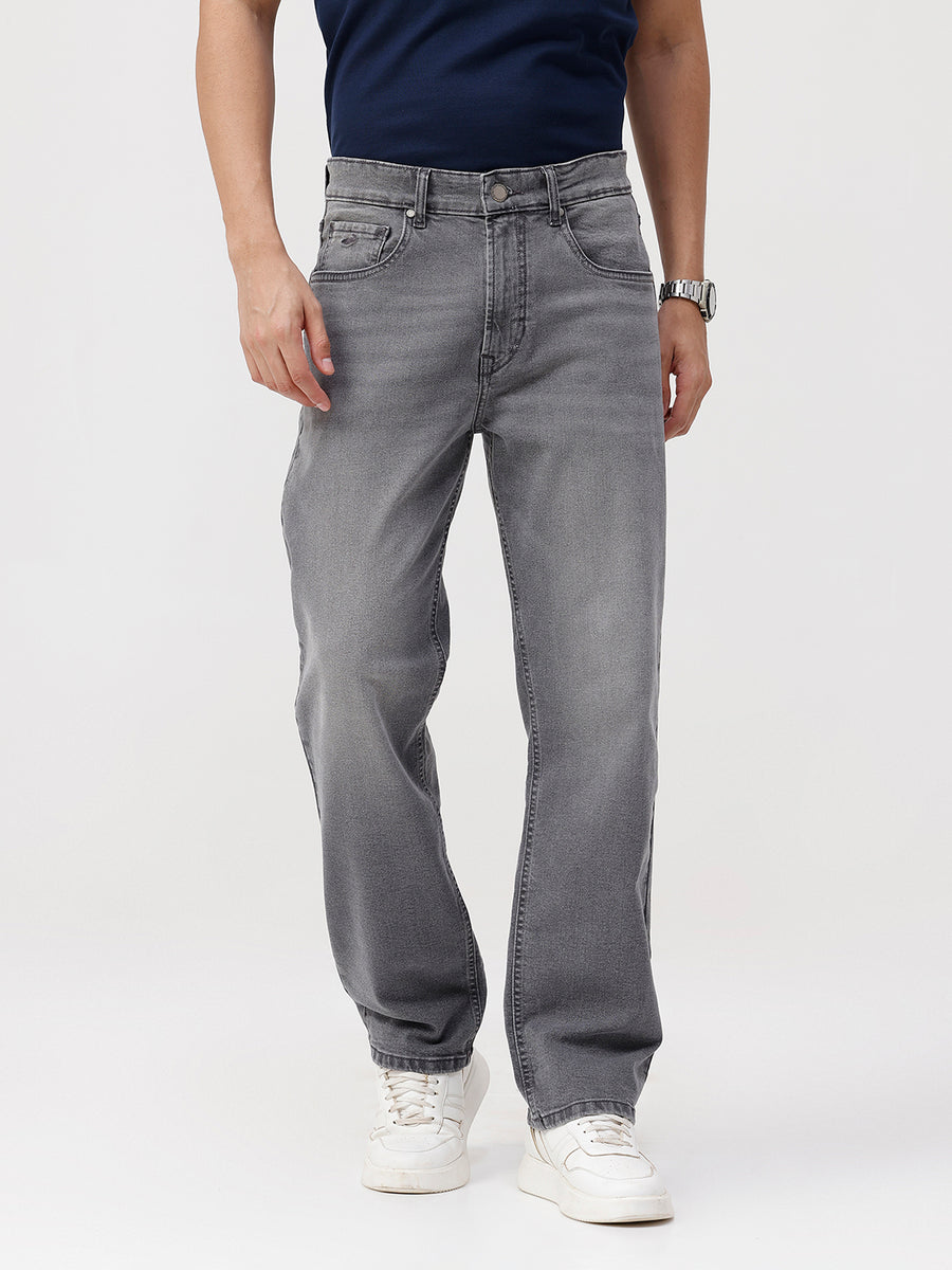 Shop Grey Twill Straight Fit Jeans Online India – Crocodile