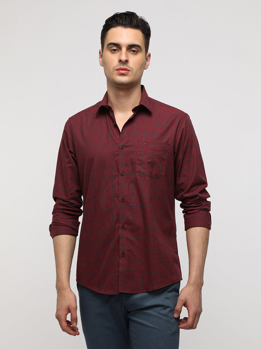 Shop Red Melange Checks Shirt Online India – Crocodile